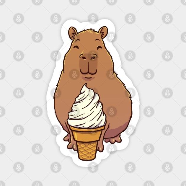Capybara Vanilla Ice Cream Cone - Capybaras - Magnet | TeePublic