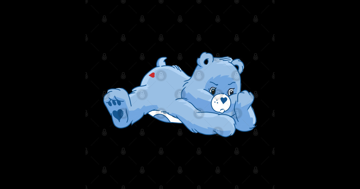 Grumpy bear lying down - Grumpy Bear - Sticker | TeePublic