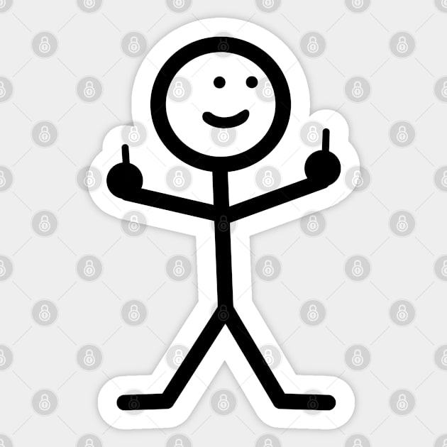 Middle Fingers Stickman - Middle Finger Up - Sticker | TeePublic