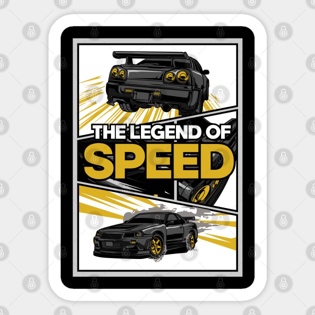 Legend Of Speed - Racing Car - Sticker | TeePublic