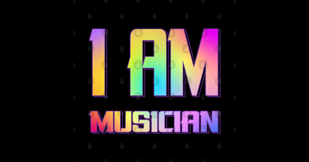 I am musician multicolor.typography slogan design. - Music - Sticker ...