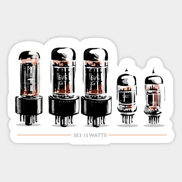 5E3 tube amp in vintage style - Tube Amp - Sticker | TeePublic