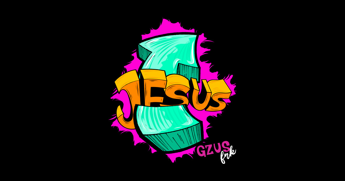 Funky Jesus Arrow - Christian - Sticker | TeePublic