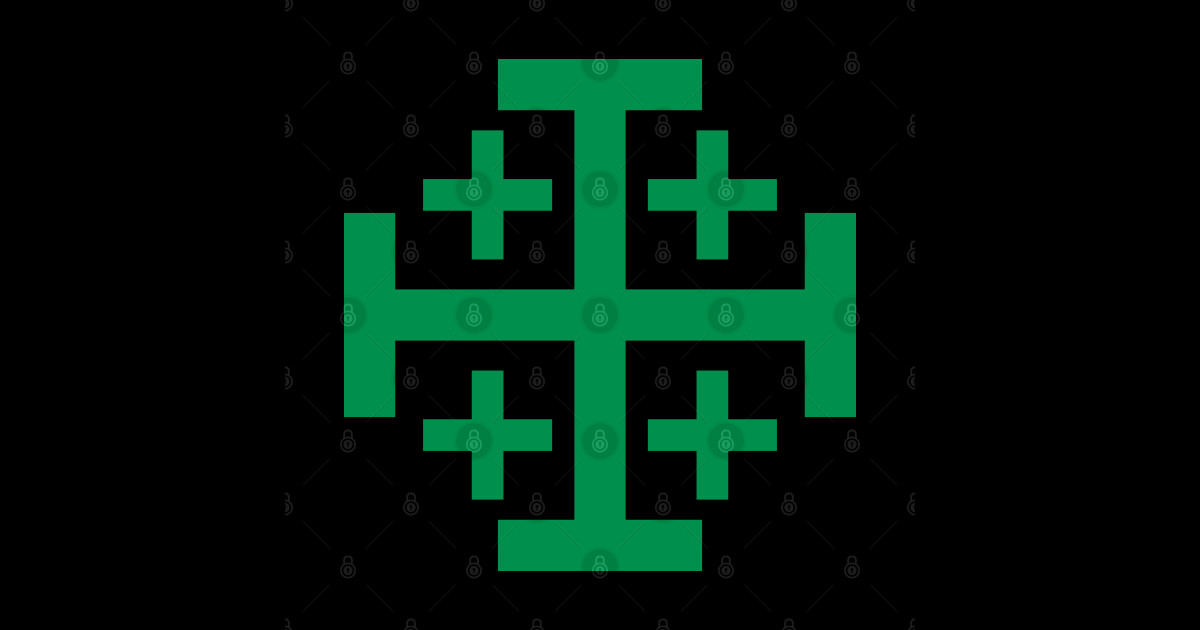 Jerusalem Cross (green) - Jerusalem - Sticker | TeePublic
