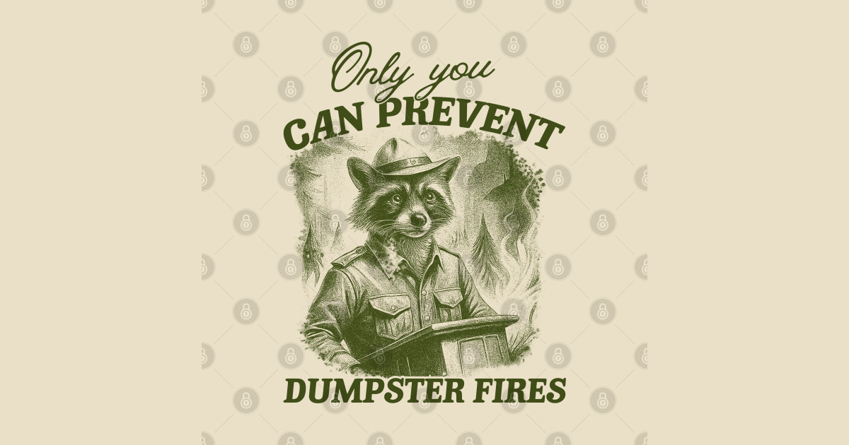Only you can prevent Dumpster Fires, raccoon meme shirt, weird shirt ...