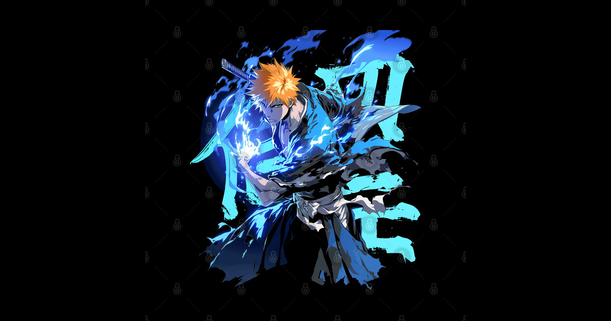 Ichigo Kurosaki in Blue Flame Stance - Ichigo Kurosaki - Posters and ...