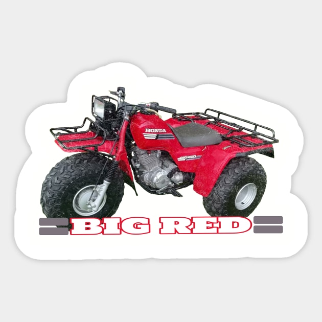 BIG RED 3 WHEELER ATV - Atv - Sticker | TeePublic