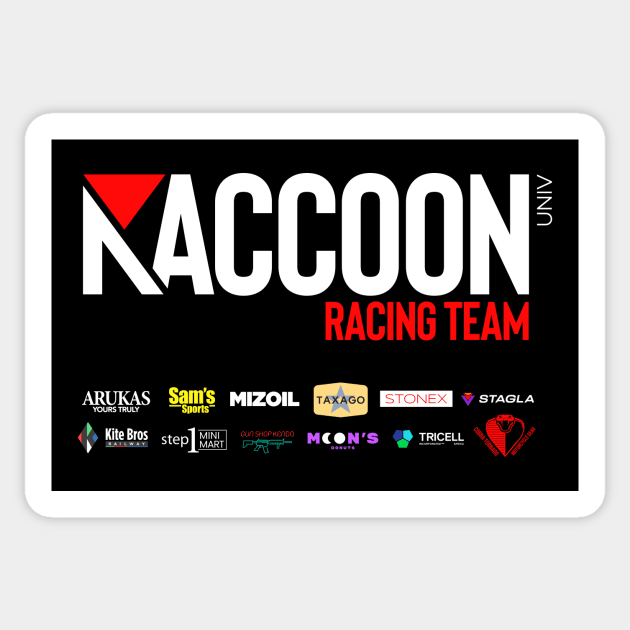 Raccoon Racing - Video Game - Sticker | TeePublic