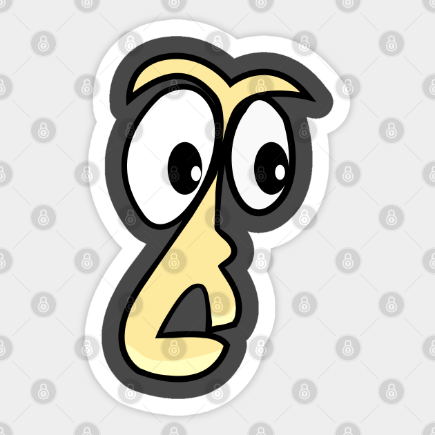 Shocked Funny Face Cartoon Emoji - Funny Face - Sticker | TeePublic