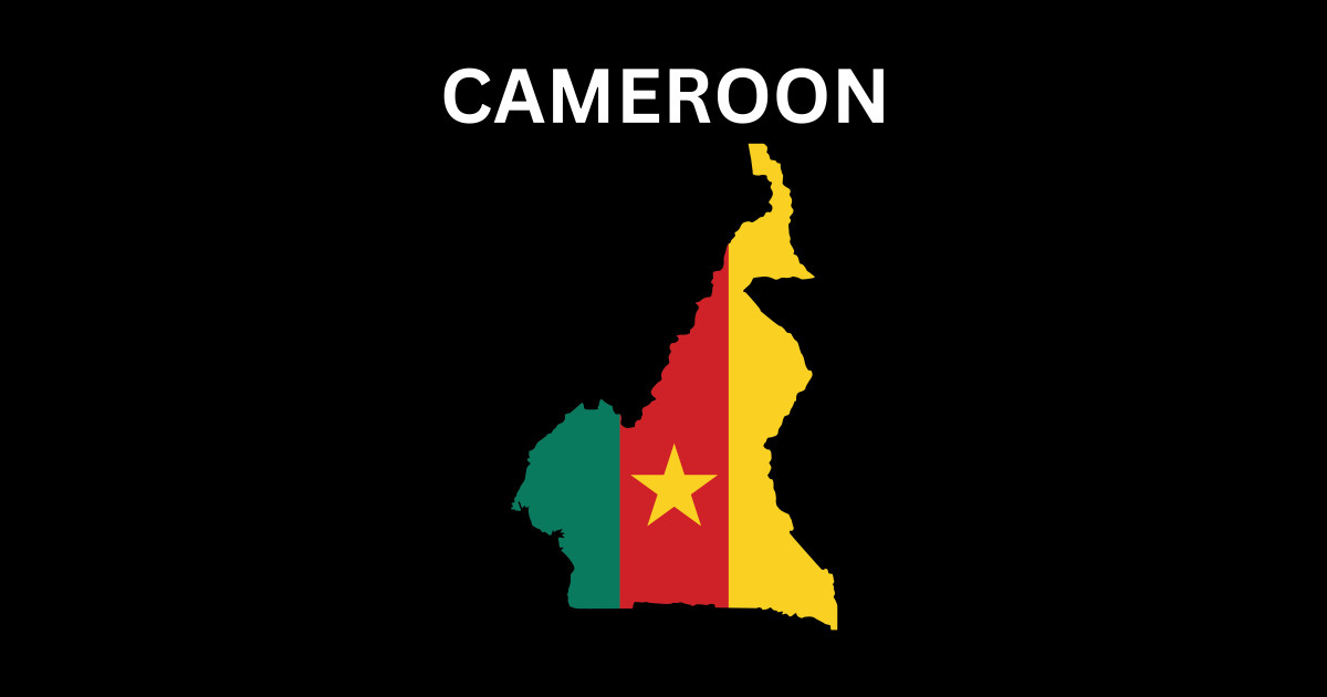 Cameroon Flag Map Design - Cameroon - Sticker | TeePublic