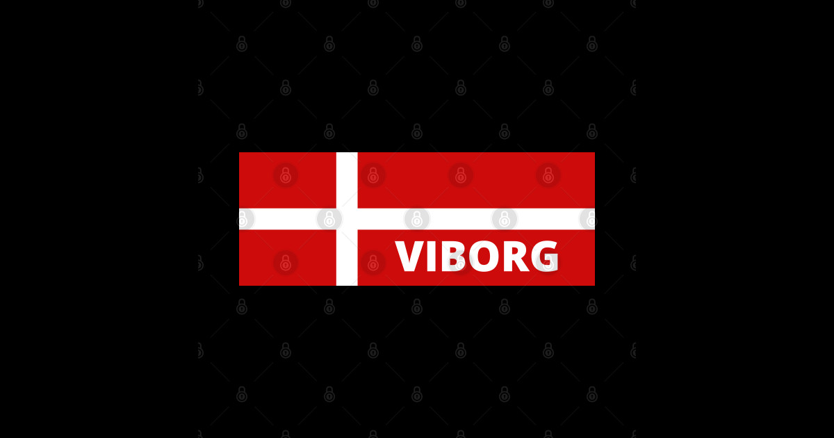 Viborg Denmark in Danish Flag - Flag Of Denmark - Sticker | TeePublic