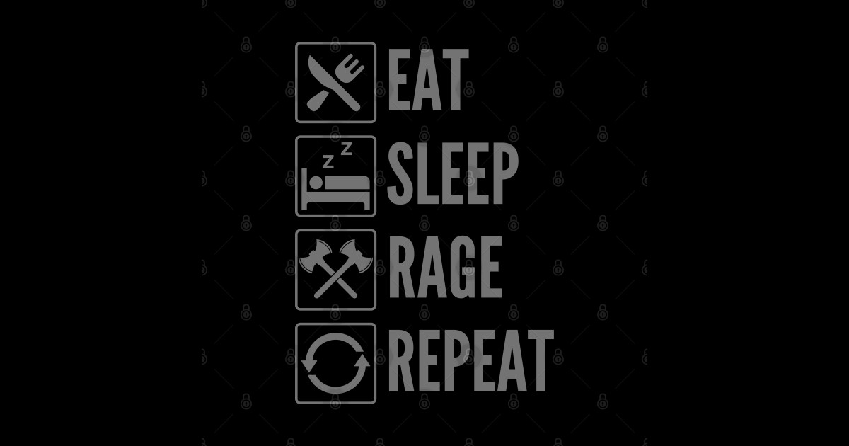 Eat, Sleep, Rage and Repeat - D&D Barbarian Class - Barbarian - T-Shirt ...