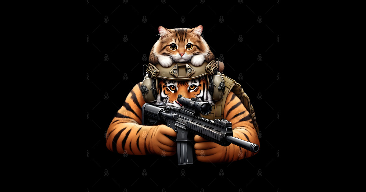 Tactical Tiger - Tiger - Sticker | TeePublic