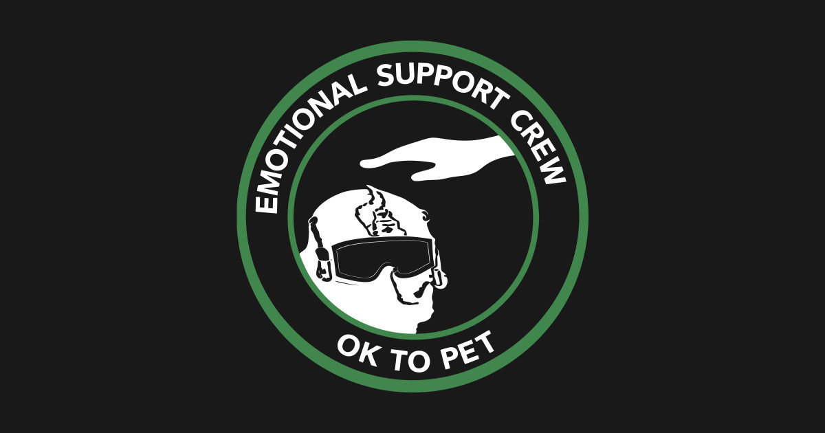 Emotional-Support Crew Ok To Pet - Funny Quote - T-Shirt | TeePublic