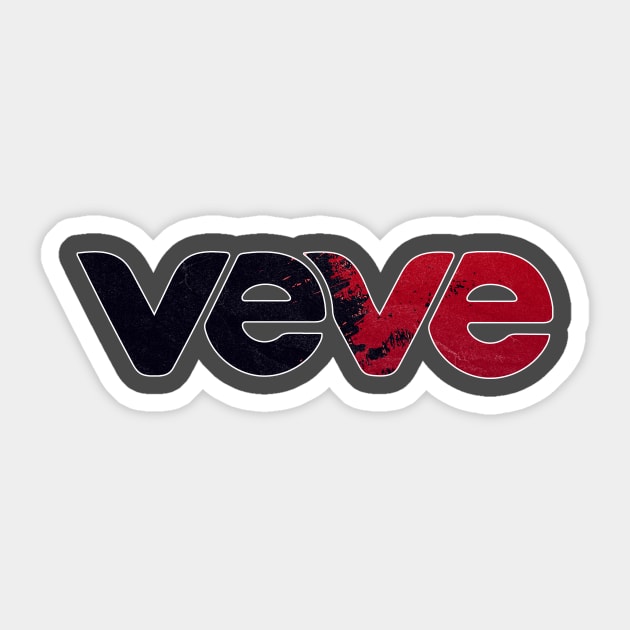 VeVe Logo Black, White & Red HQ Series Style - Veve - Sticker | TeePublic