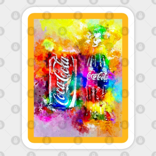 Splash of Colors Coke - Coca Cola - Sticker | TeePublic