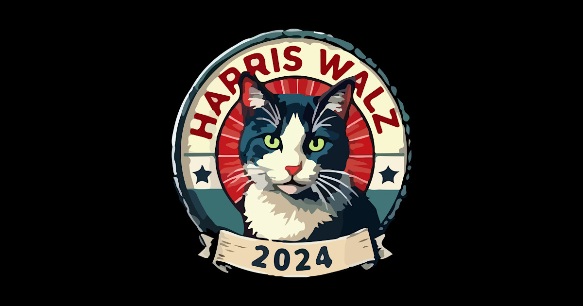 Funny Cat Election Harris Walz 2024 Kamala Harris Tim Waltz - Cat ...