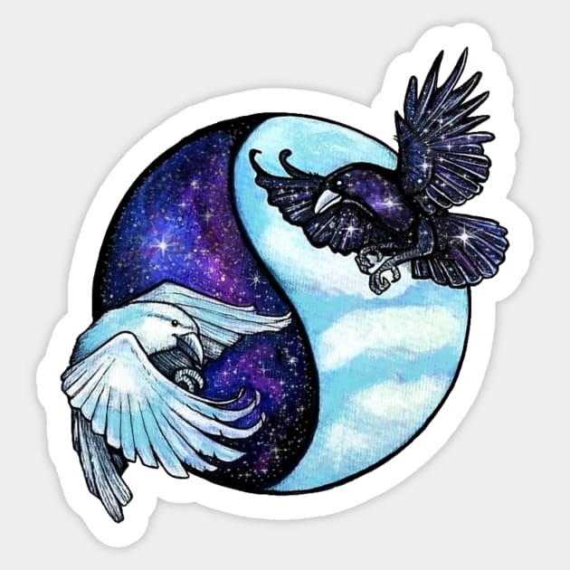 Yin and Yang Ravens - Ravens - Sticker | TeePublic