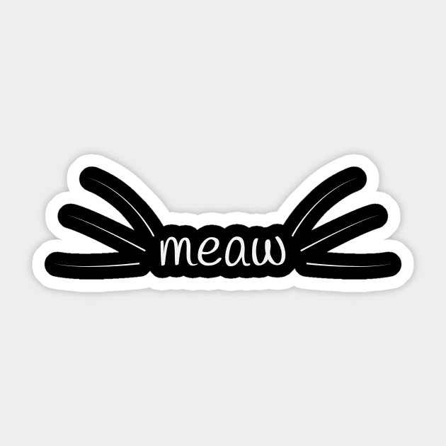 Meaw cat design - Meaw - Sticker | TeePublic