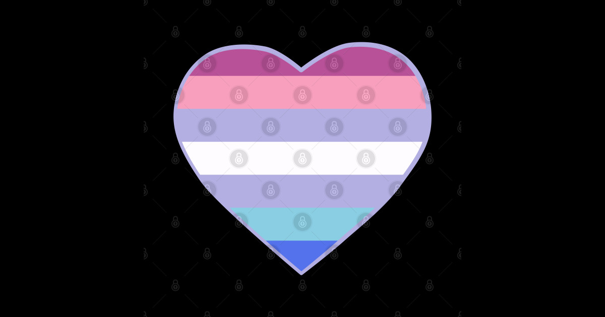 Pride Flag Heart Bigender - Bigender Pride - Pin | TeePublic