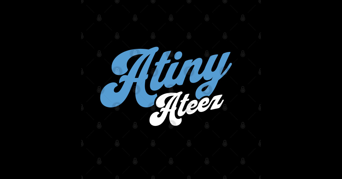 Atiny ateez blue typography simple text Morcaworks - Atiny - Sticker ...
