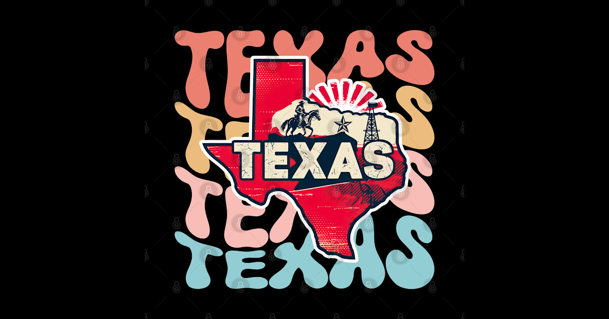 TEXAS - 50 retro vintage states - Texas Pride - Posters and Art Prints ...