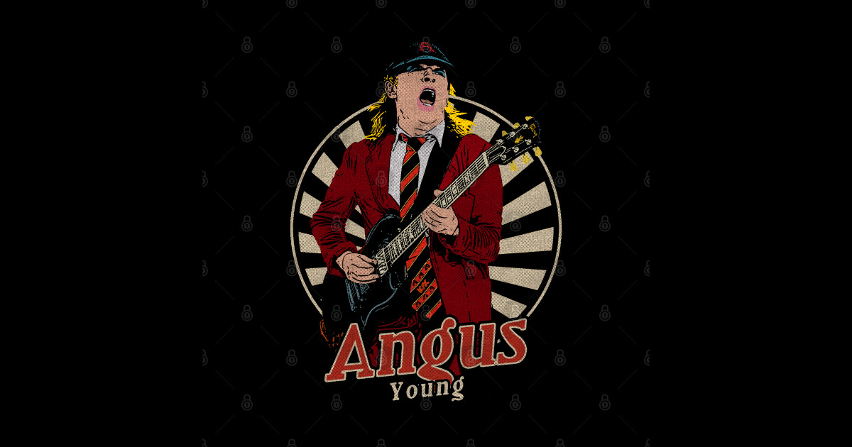 Pop Art 80s Angus Young - Angus Young - Sticker | TeePublic
