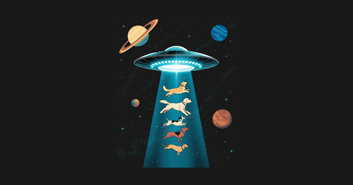 Funny dogs in space aliens - Funny Dogs In Space Aliens - T-Shirt ...