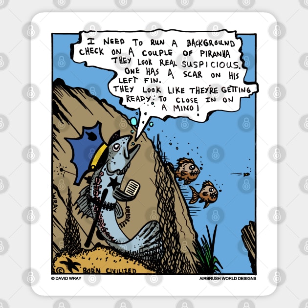 Fish Police Officer Funny Fishing Novelty Gift - Funny Cartoon ...