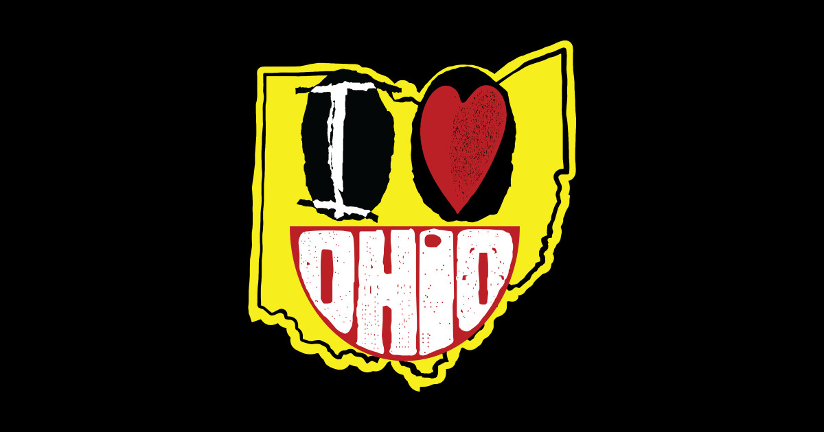 I Love Ohio Smiling Happy Face - I Love Ohio - Sticker | TeePublic