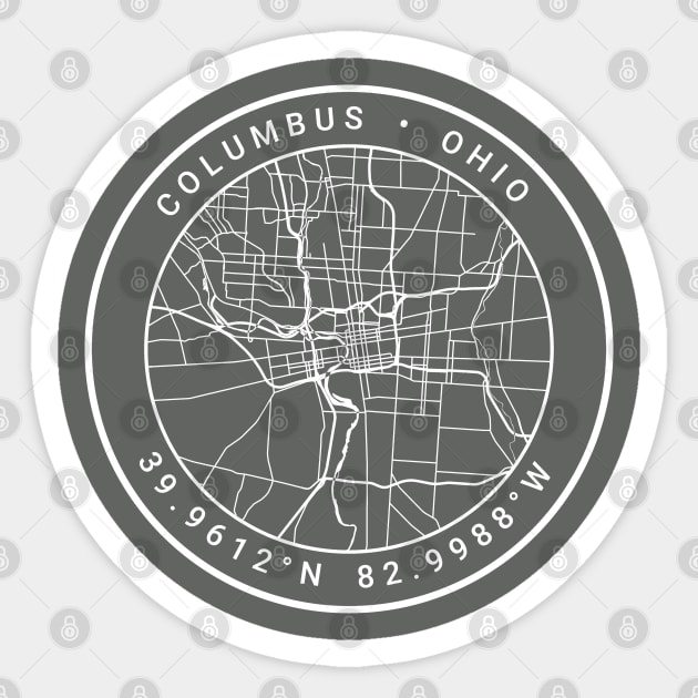 Columbus Map - Columbus Ohio - Sticker | TeePublic
