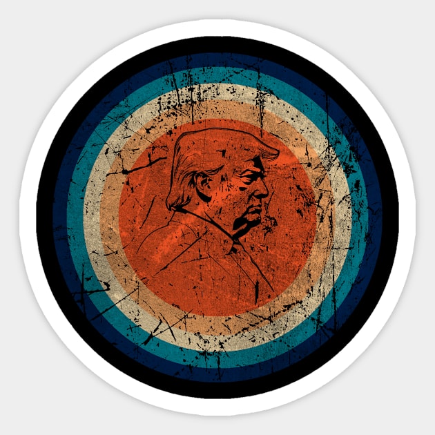 Trump Circle Retro - Trump 2024 - Sticker | TeePublic