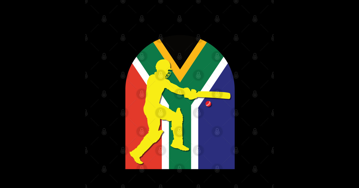 South Africa Cricket Batsman South Africa Flag - Cricket Lovers - Posters and Art Prints | TeePublic