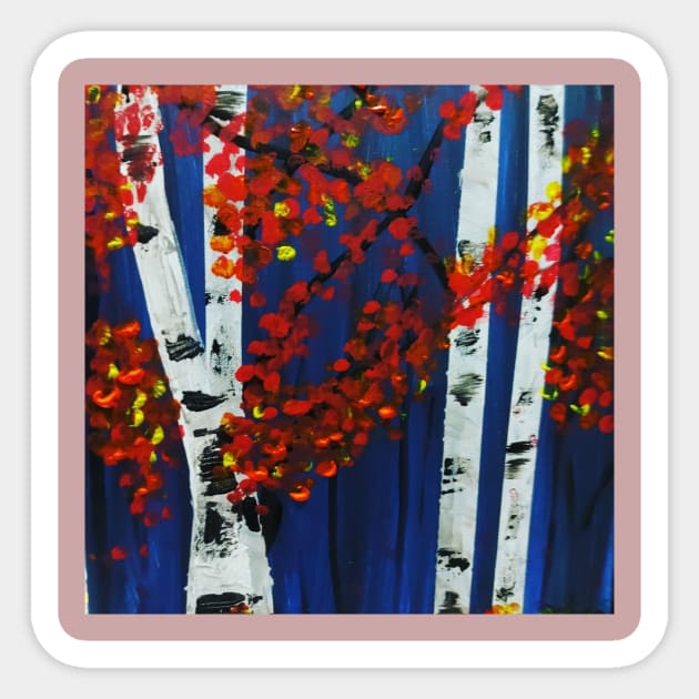 BIRCH TREES - Abstract Birch Trees - Sticker | TeePublic