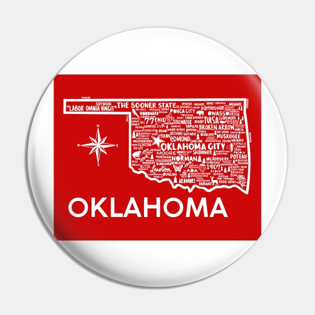 Oklahoma Map - Oklahoma - Pin | TeePublic