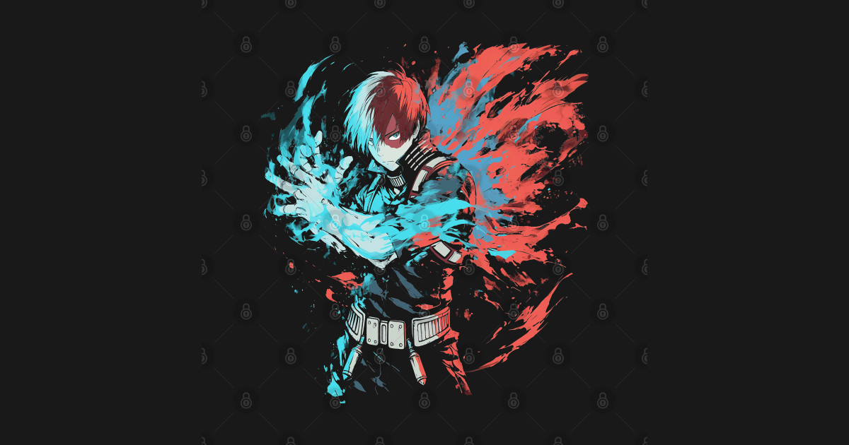 Shoto Todoroki Heroic Fire and Ice - Shoto Todoroki - T-Shirt | TeePublic