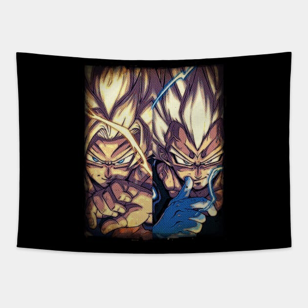Two Rivals Goku vs Vegeta - Dbz - Tapestry | TeePublic