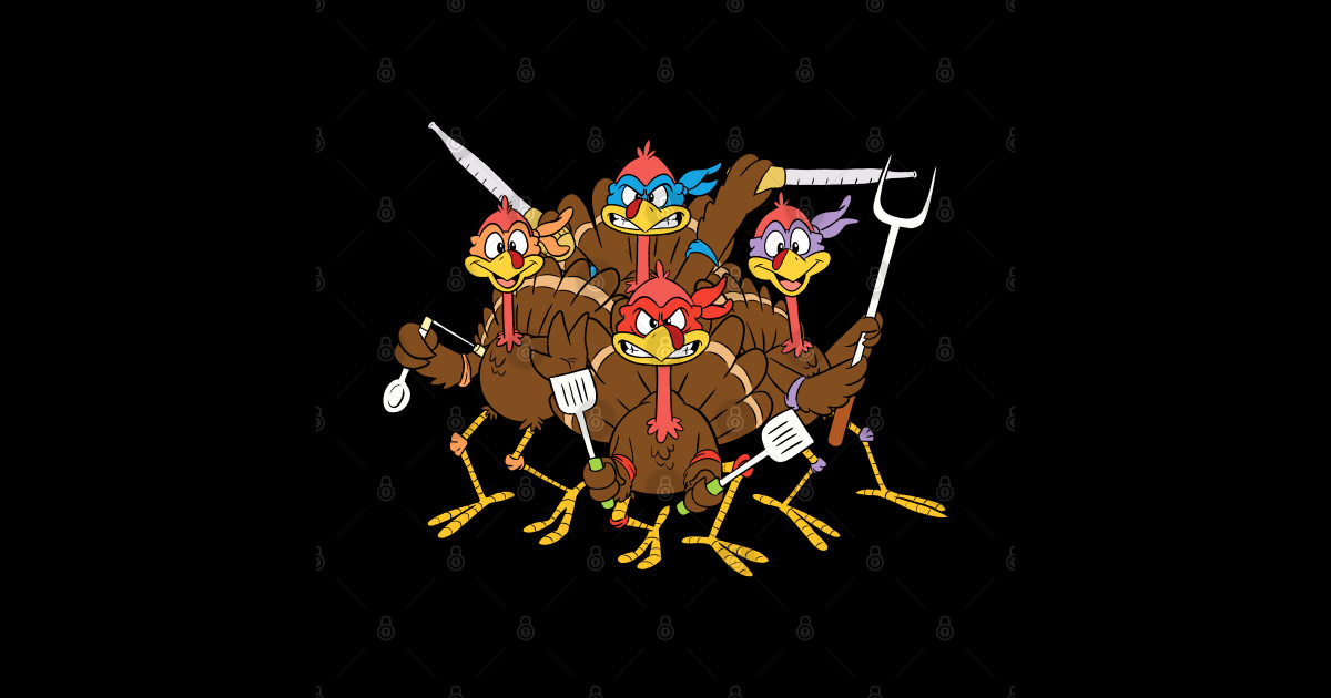 Teenage Mutant Ninja Turkeys - Turkey - Sticker | TeePublic