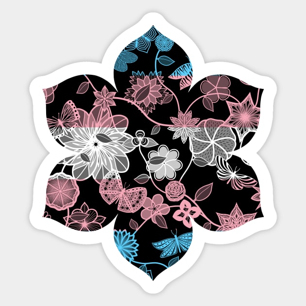 Butterfly Garden, Pride Flag Series - Transgender - Flowers - Sticker ...