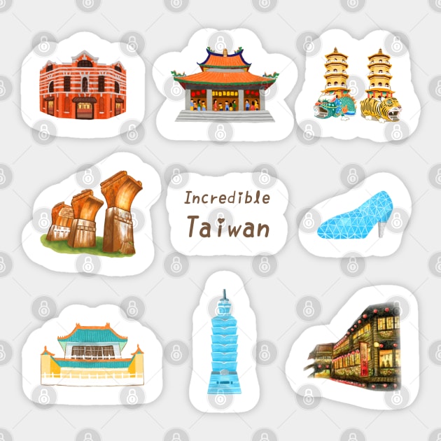 Famous buildings in Taiwan ️ - Taiwan - Sticker | TeePublic