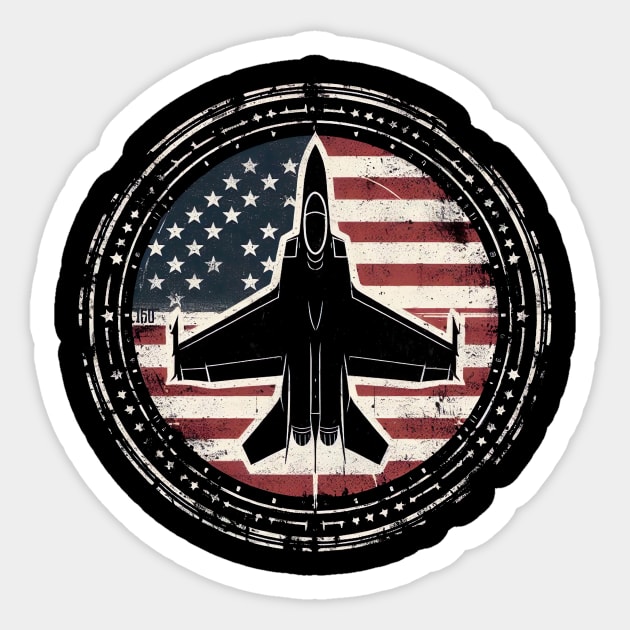 Patriotic Skies - American Fighter Jet Power - Fighter Jet - Sticker ...