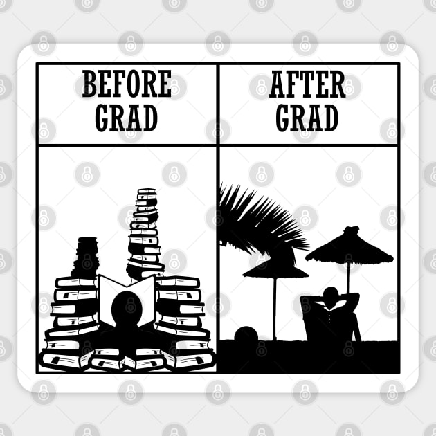 Before Grad vs After Grad - Graduation - Sticker | TeePublic