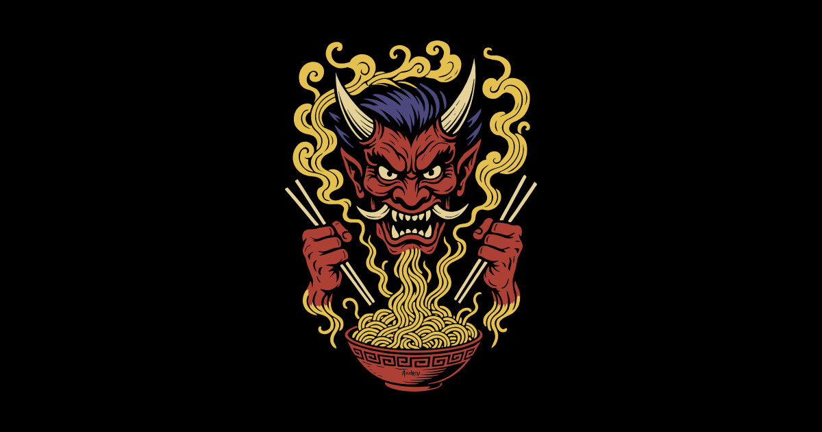 Devil Ramen - Ramen - Sticker | TeePublic