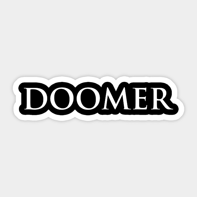 Doomer logo design - Doomer - Sticker | TeePublic