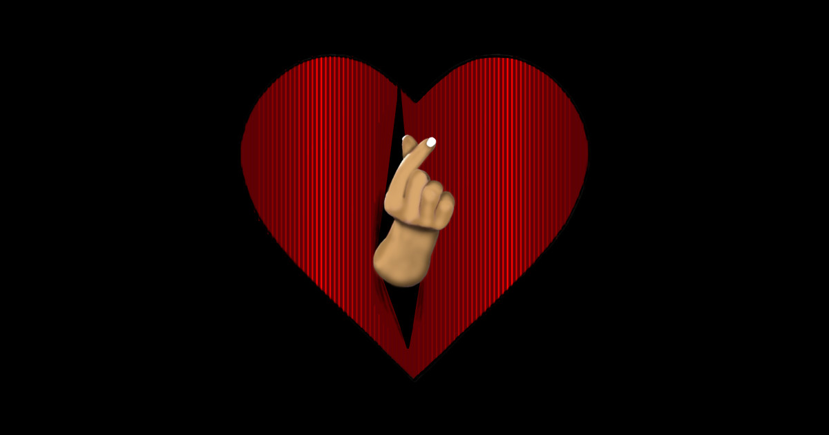 Finger Heart - Finger Heart - Sticker | TeePublic