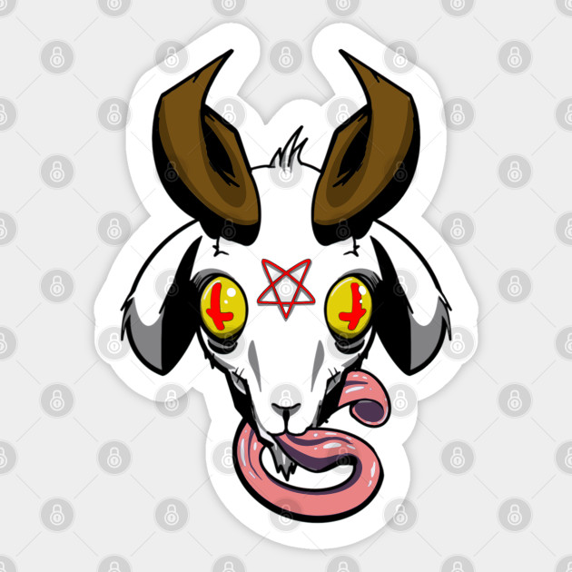 Satanic Goat Head - Satanic Goat - Sticker | TeePublic
