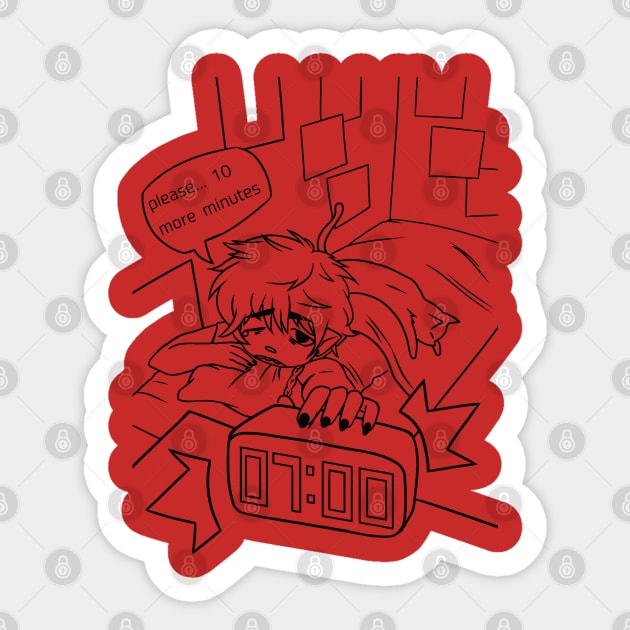 Ten more minutes - Sleep - Sticker | TeePublic