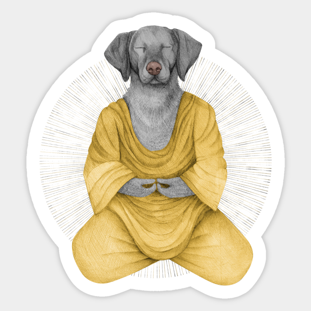 meditating dog 1 - Dog - Sticker | TeePublic