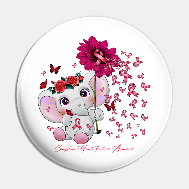Congestive Heart Failure Awareness - elephant sunflower ribbon ...