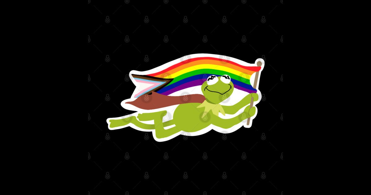 Pride Flag Kermit - Muppet - Sticker | TeePublic